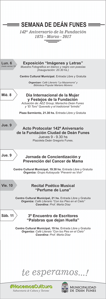 Deán Funes festeja el Día Internacional de la Mujer y el Aniversario de ...